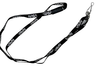 NASA Worm Logo White on Black Lanyard- Skinny – myNASAstore