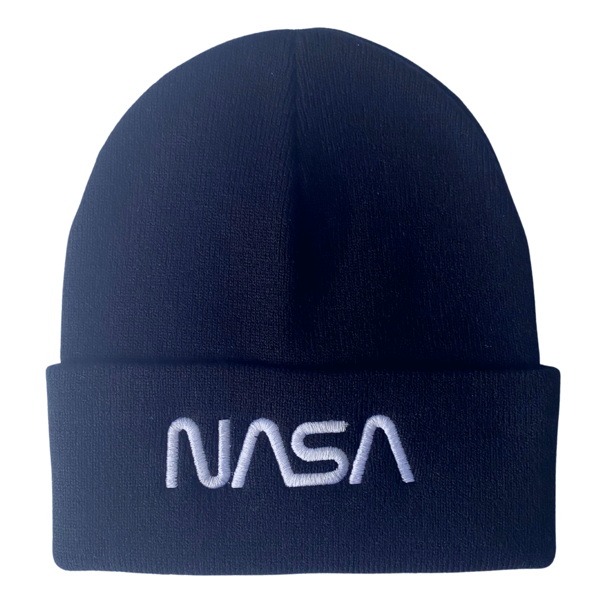 NASA Worm Logo Embroidered Beanie with Cuff - Assorted Colors – myNASAstore