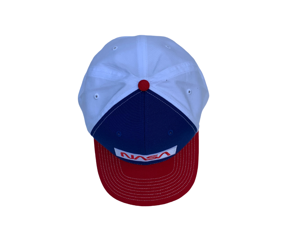 NASA Worm Logo Richardson Mesh Cap Red, Blue, White – myNASAstore
